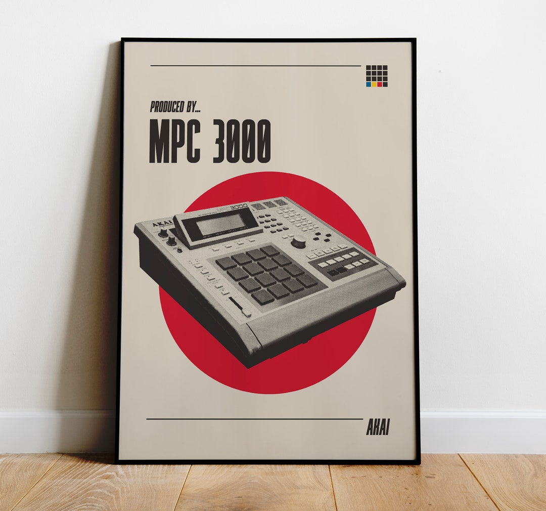 MPC 3000 Poster, Hip Hop Wall Art, Akai Artwork, Hip Hop Producer Gift ...