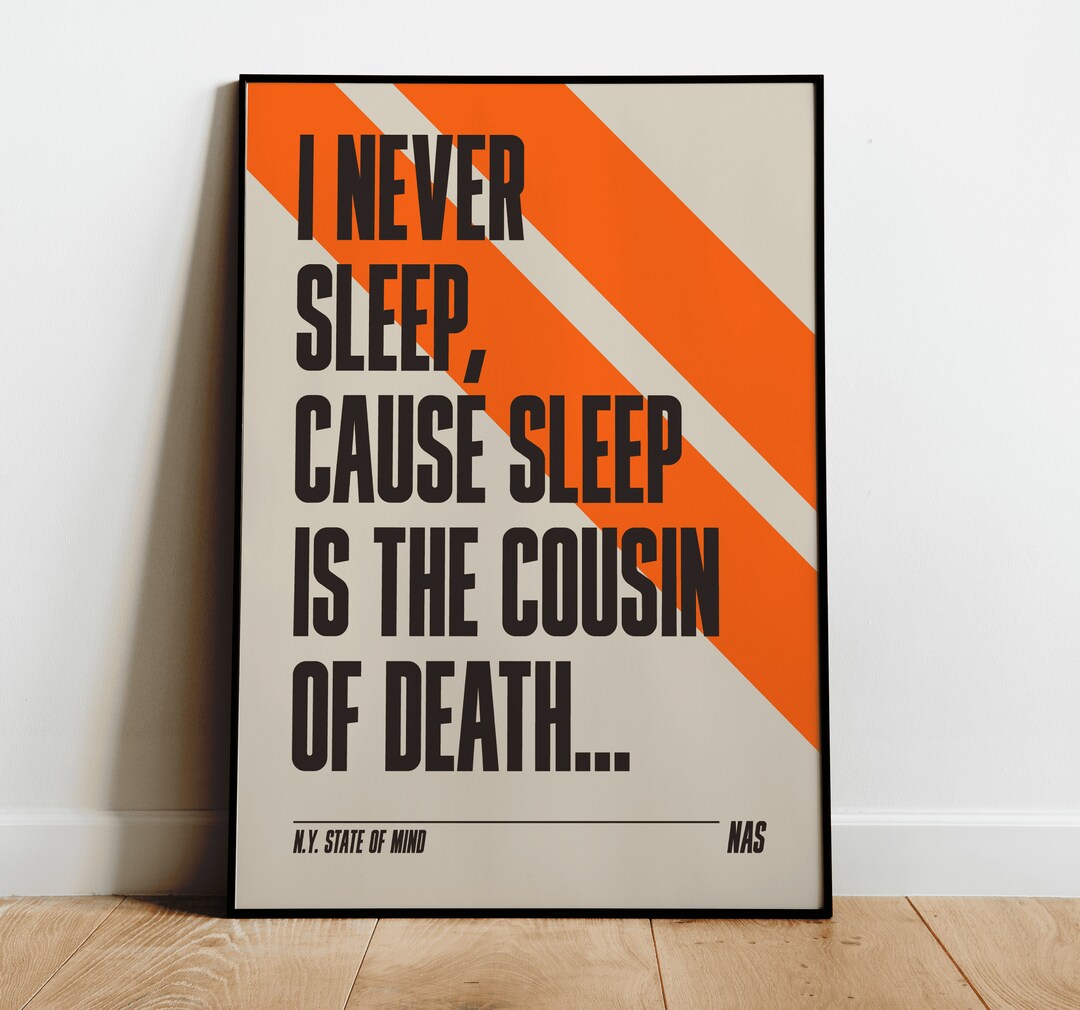 Nas n.y. State of Mind Lyric Poster, Classic Rap Artwork, Iconic Hip ...