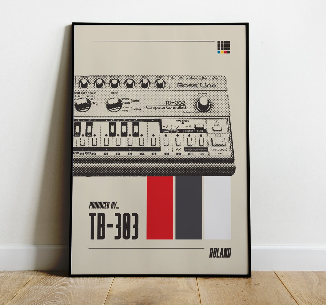 Roland TB-303 Poster, Acid House Synth Art Print, Vintage Music ...