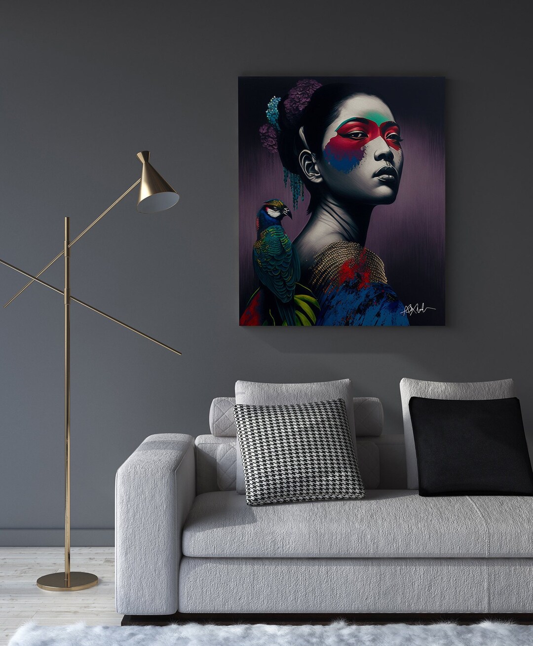 JAPANESE GEISHA Palette Knife Style - Etsy