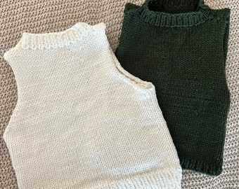 Sweater Knitting Pattern, Sleeveless Sweater Knitting Pattern, Easy ...