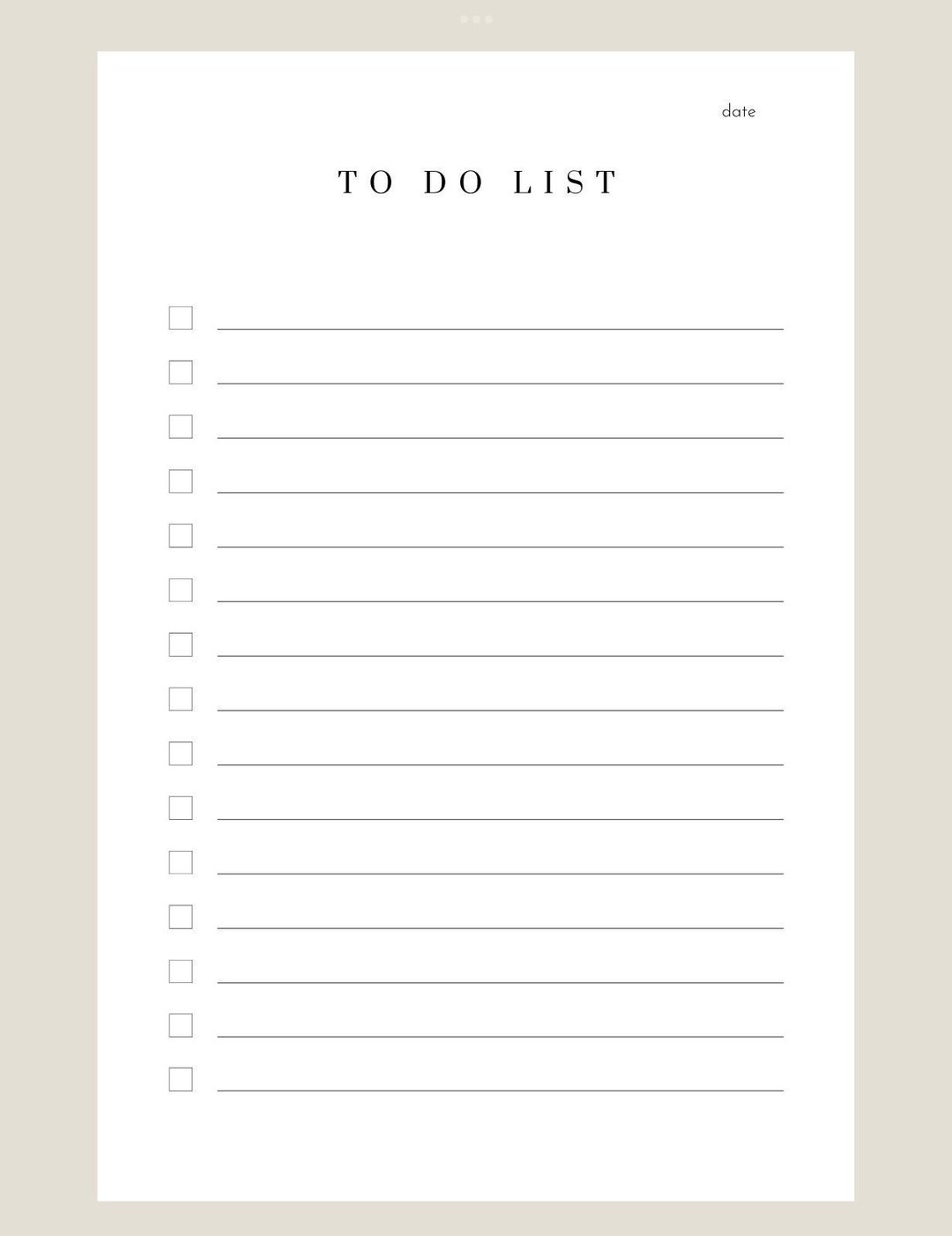 Minimal to Do List Printable, Digital Download, Planning Productivity ...