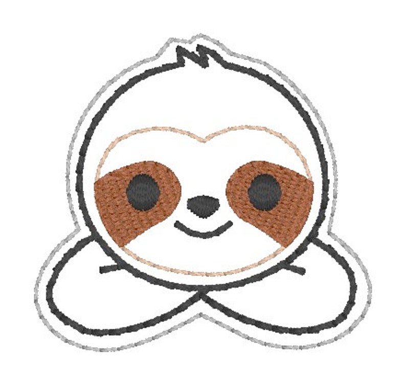 ITH 4x4 Sloth Feltie, in the Hoop Machine Embroidery Design, Embroidery ...