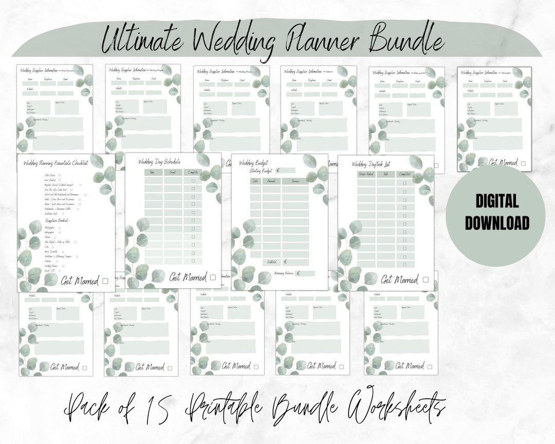 Ultimate Wedding Planner Bundle, Wedding Coordination, Digital Download ...