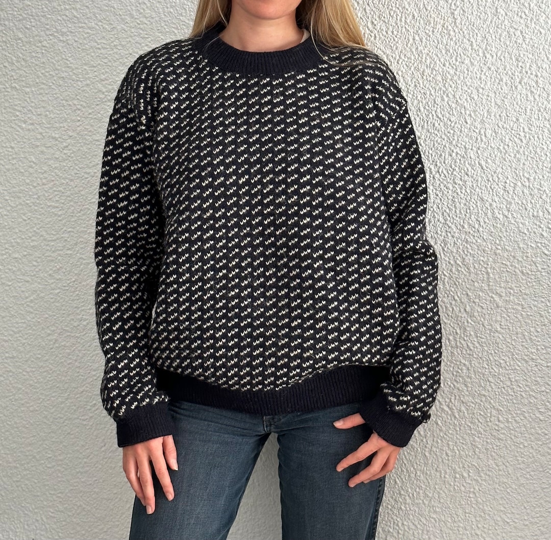 LL Bean Birds Eye Heritage Pull Fabriqué En Norvège Laine Lourde ...