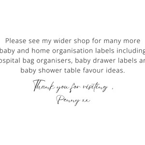 20pk Nursery Organisation Labels | Baby Clothes | New Baby | Home Decor ...