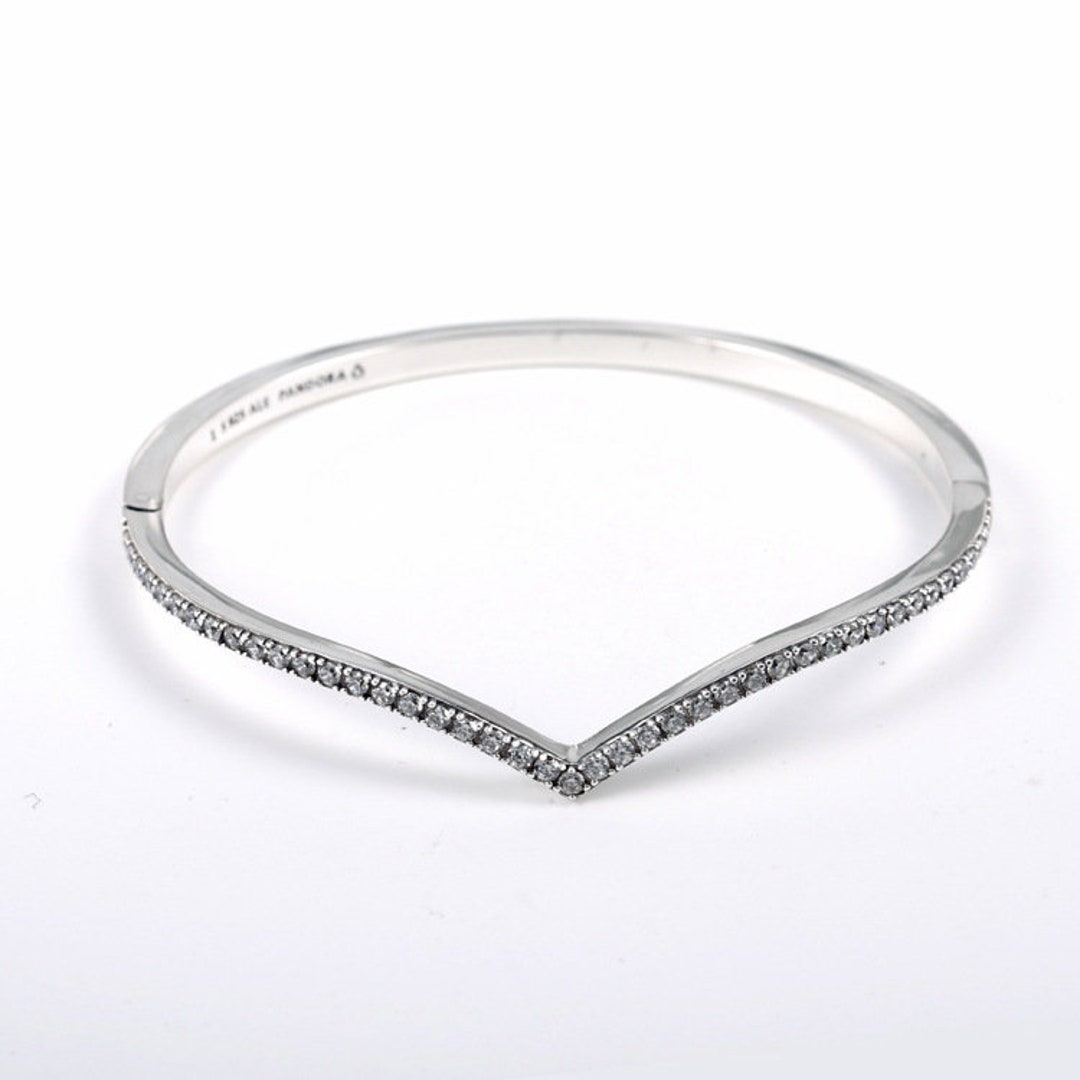 Pandora S925 Sterling Silver Shimmering Wish Bracelet Bangle Bracelet Clear CZ - Etsy UK