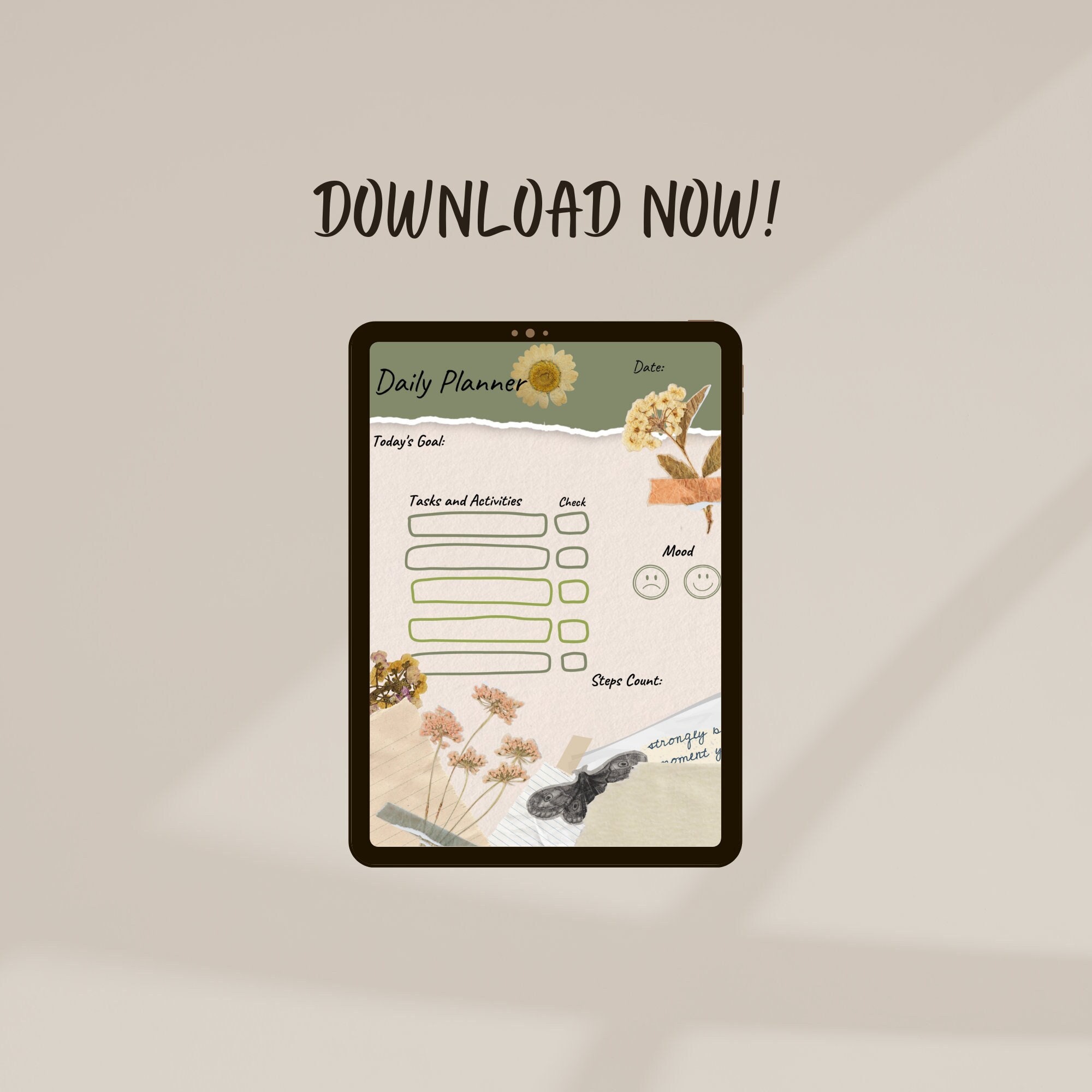 Digital Printable Daily Planner Download Immediately Daily Teen Floral ...