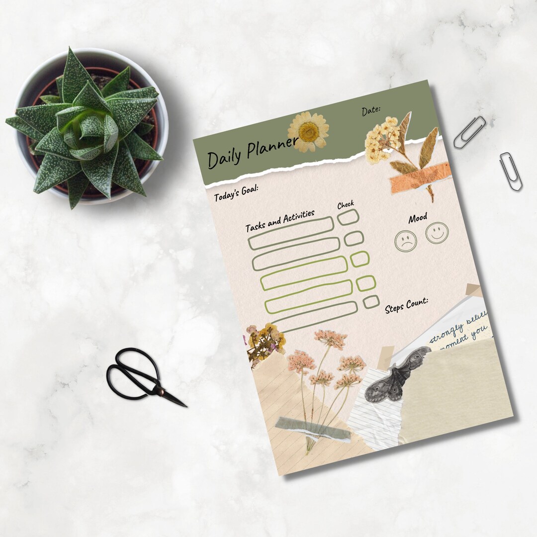 Digital Printable Daily Planner Download Immediately Daily Teen Floral ...