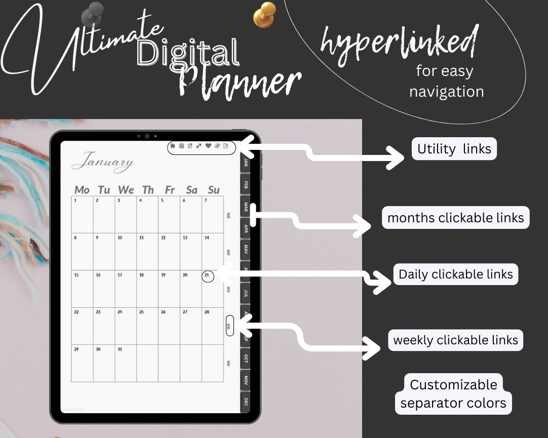 Goodnotes Planner 2024 Digital Planner 2024 & Undated - Etsy