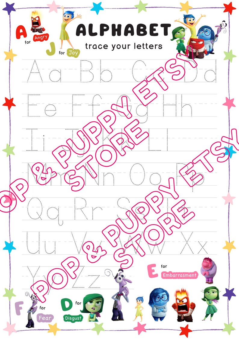 Kids A4 Printable Inside Out Alphabet Tracing Worksheet | Letter ...