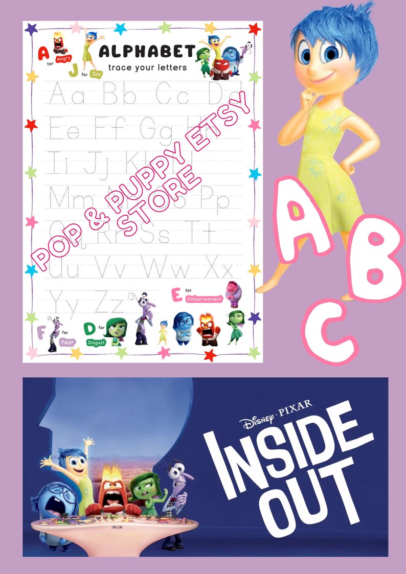 Kids A4 Printable Inside Out Alphabet Tracing Worksheet | Letter ...