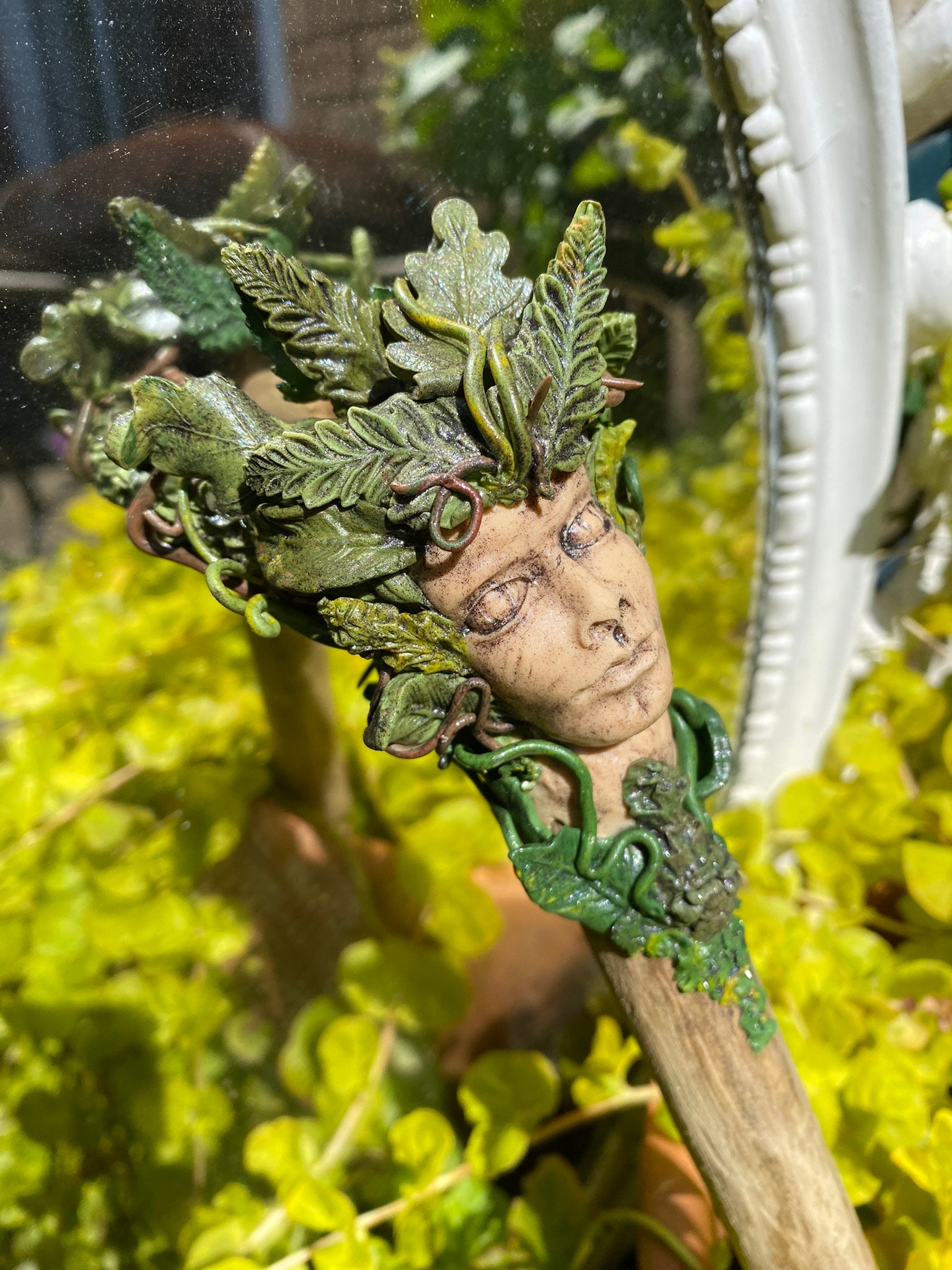 Hand Sculpted Celtic Forest Goddess Talking Stick Wand Ideal for Group ...