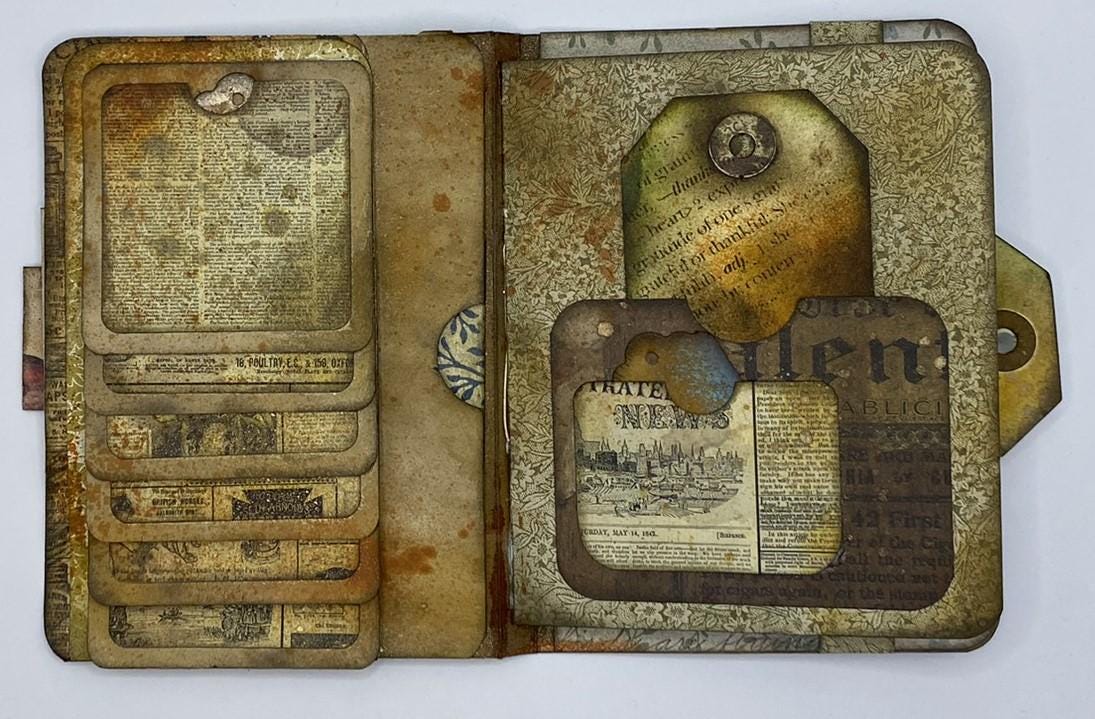 Vintage Style Art Journal Packed With Surprises, Hidden Pockets and ...