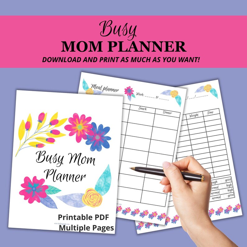 Printable Busy Mom Planner, Life Planner Bundle, Working Mom Planner ...