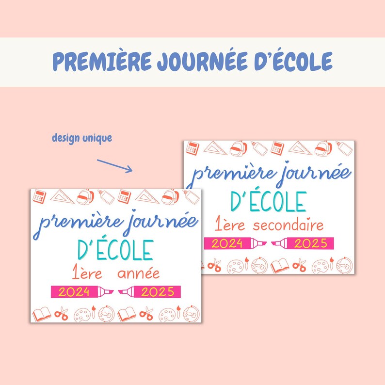 Printable First Day of School (1st Grade to 5th Secondary) VERSION ...