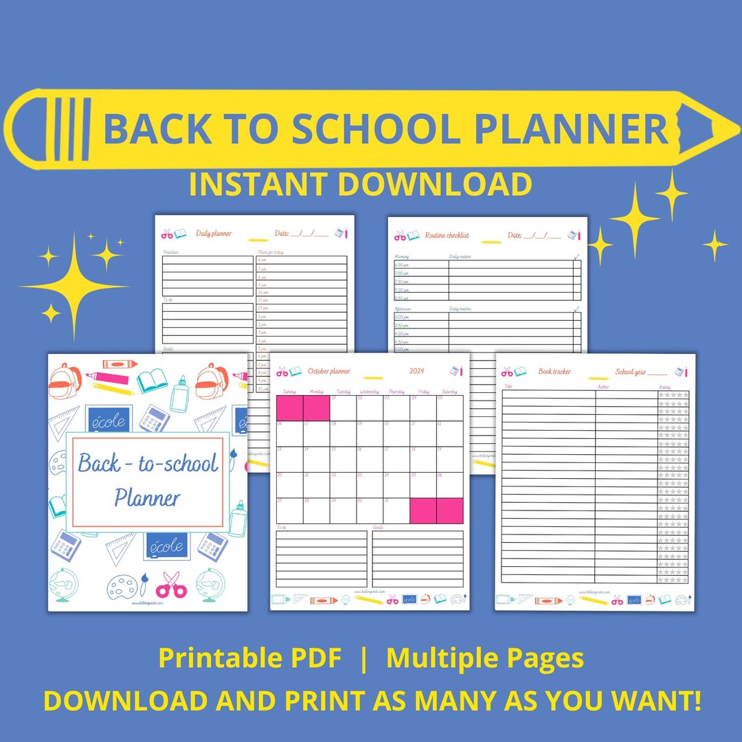Back to School Family Planner | Printable | Digital Download - Etsy