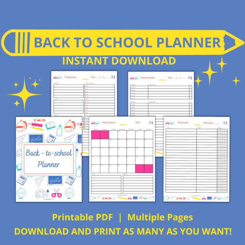 Back to School Family Planner | Printable | Digital Download - Etsy
