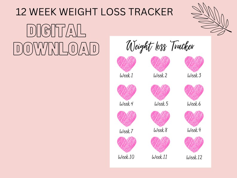 12 Week Weight Loss Tracker| Printable Weigh-in Tracker | Pink - Etsy