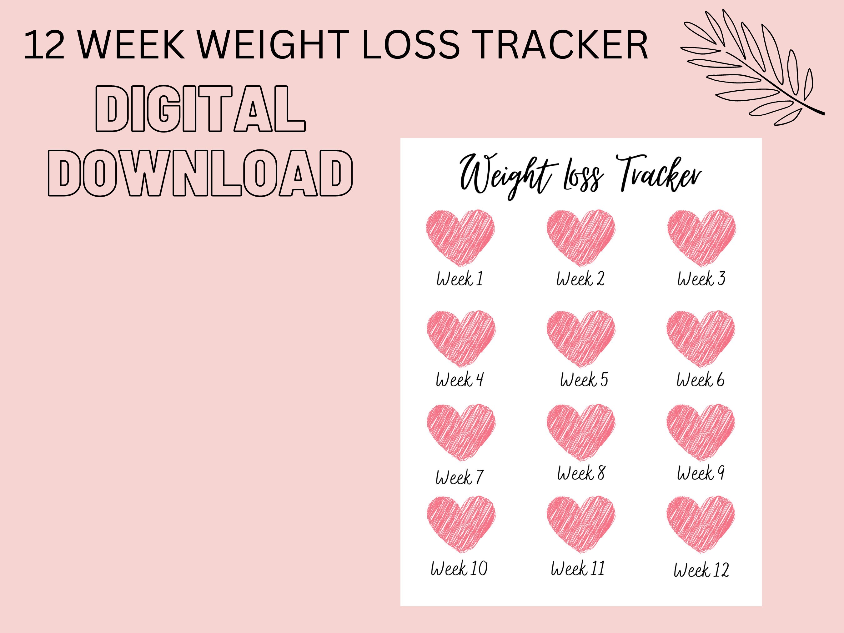 12 Week Weight Loss Tracker| Printable Weigh-in Tracker - Etsy UK