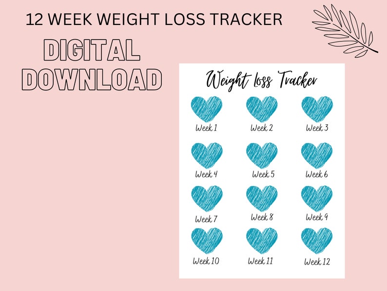 12 Week Weight Loss Tracker| Printable Weigh-in Tracker | Turquoise - Etsy