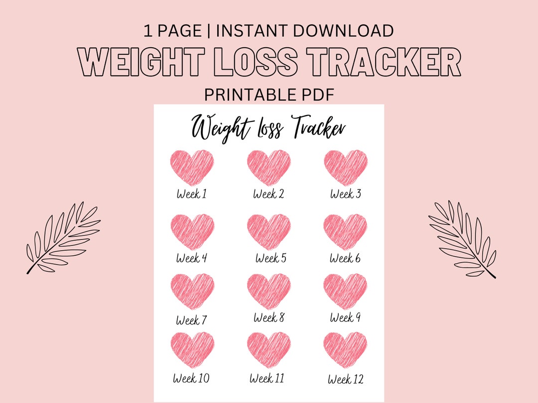 12 Week Weight Loss Tracker| Printable Weigh-in Tracker - Etsy UK