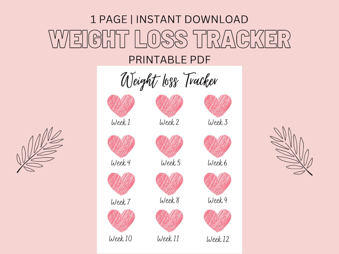 12 Week Weight Loss Tracker Printable Weigh-in Tracker - Etsy