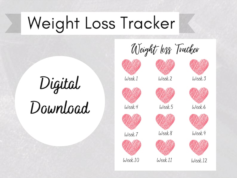 12 Week Weight Loss Tracker Printable Weigh-in Tracker - Etsy