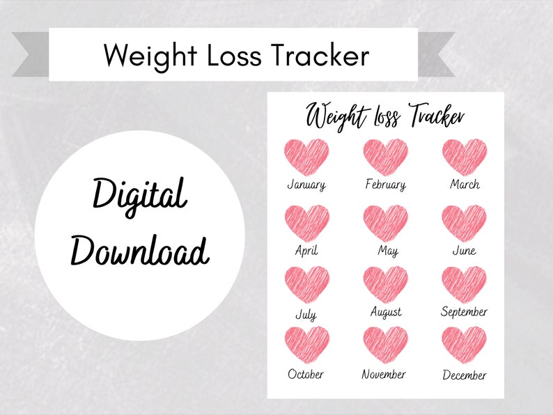Monthly Weight Loss Tracker Printable Weigh In Tracker Etsy