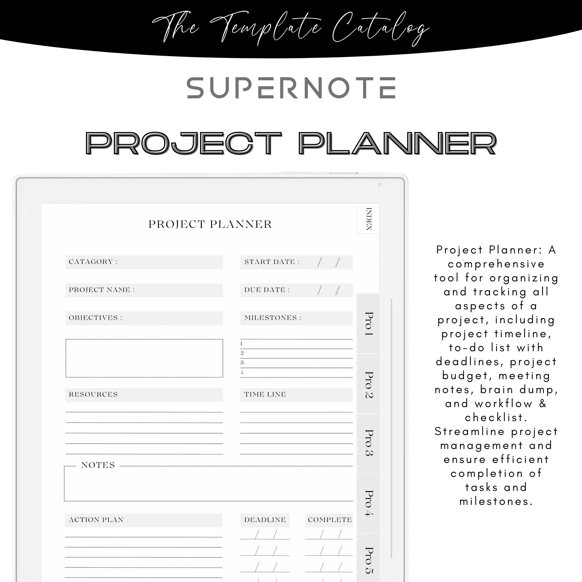 Supernote Template A5x/a6x 2023 Project Planner - Etsy Australia