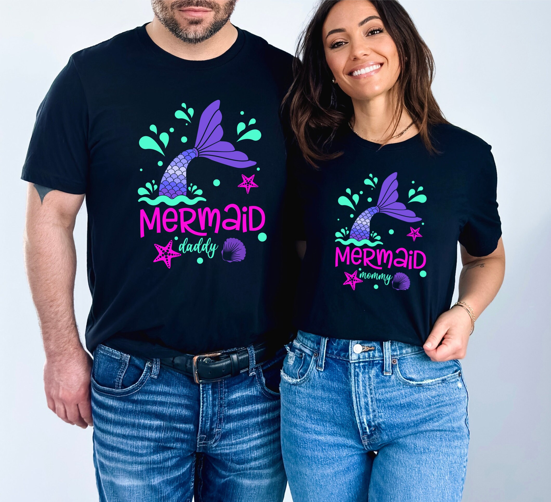 Customized Mermaid Family Birthday Shirts | Mermaid Party Shirts ...