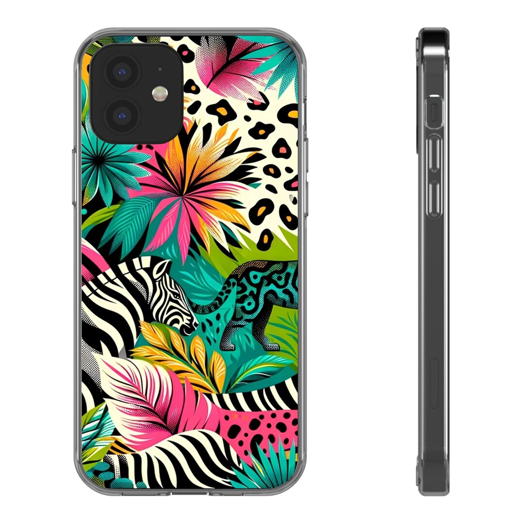 Safari Print iPhone Case, Clear Phone Case, Animal Print iPhone Case ...