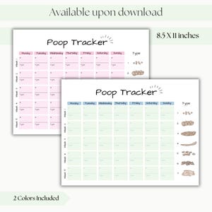 Poop Tracker | Printable & Fillable - Etsy