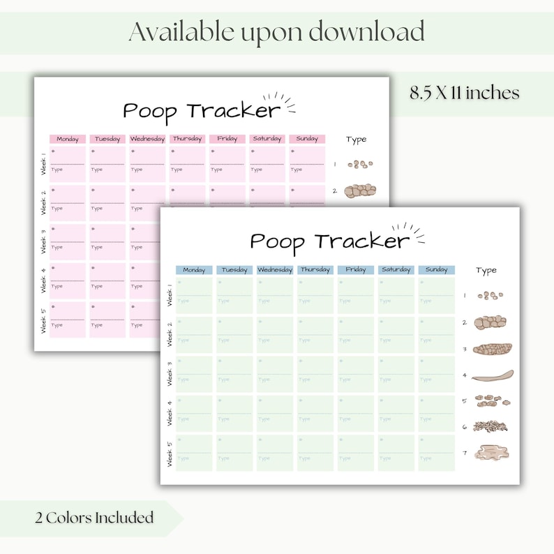 Poop Tracker | Printable & Fillable - Etsy