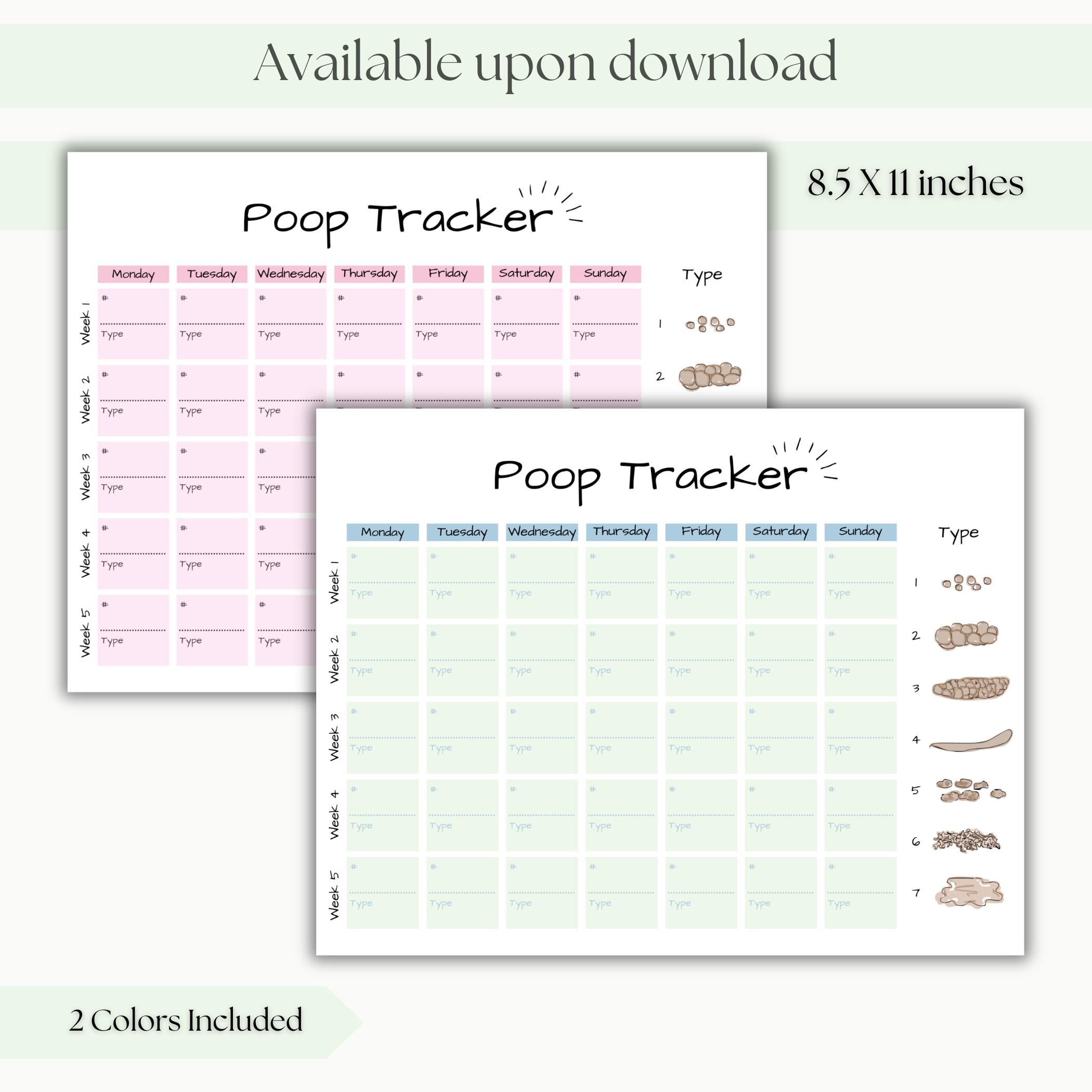 Poop Tracker | Printable & Fillable - Etsy