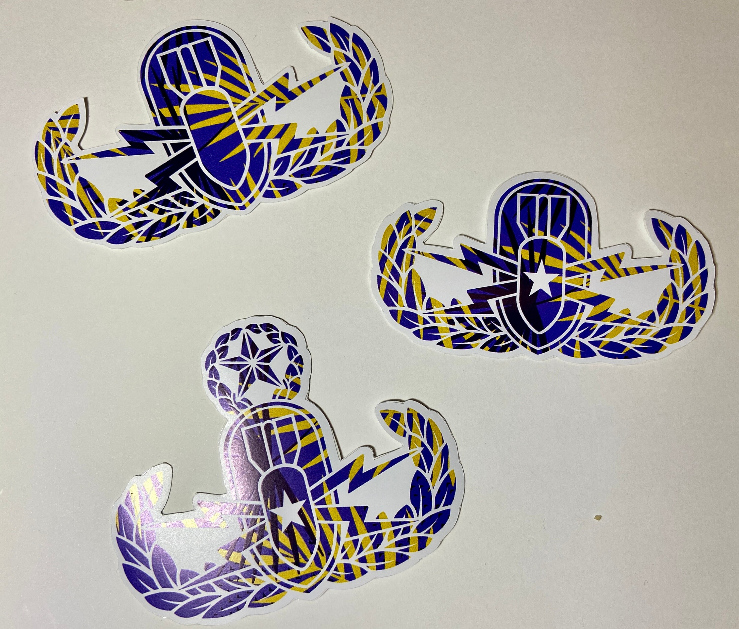 Hawaiian Print Colorful EOD Badge Stickers Master Badge Senior Badge ...