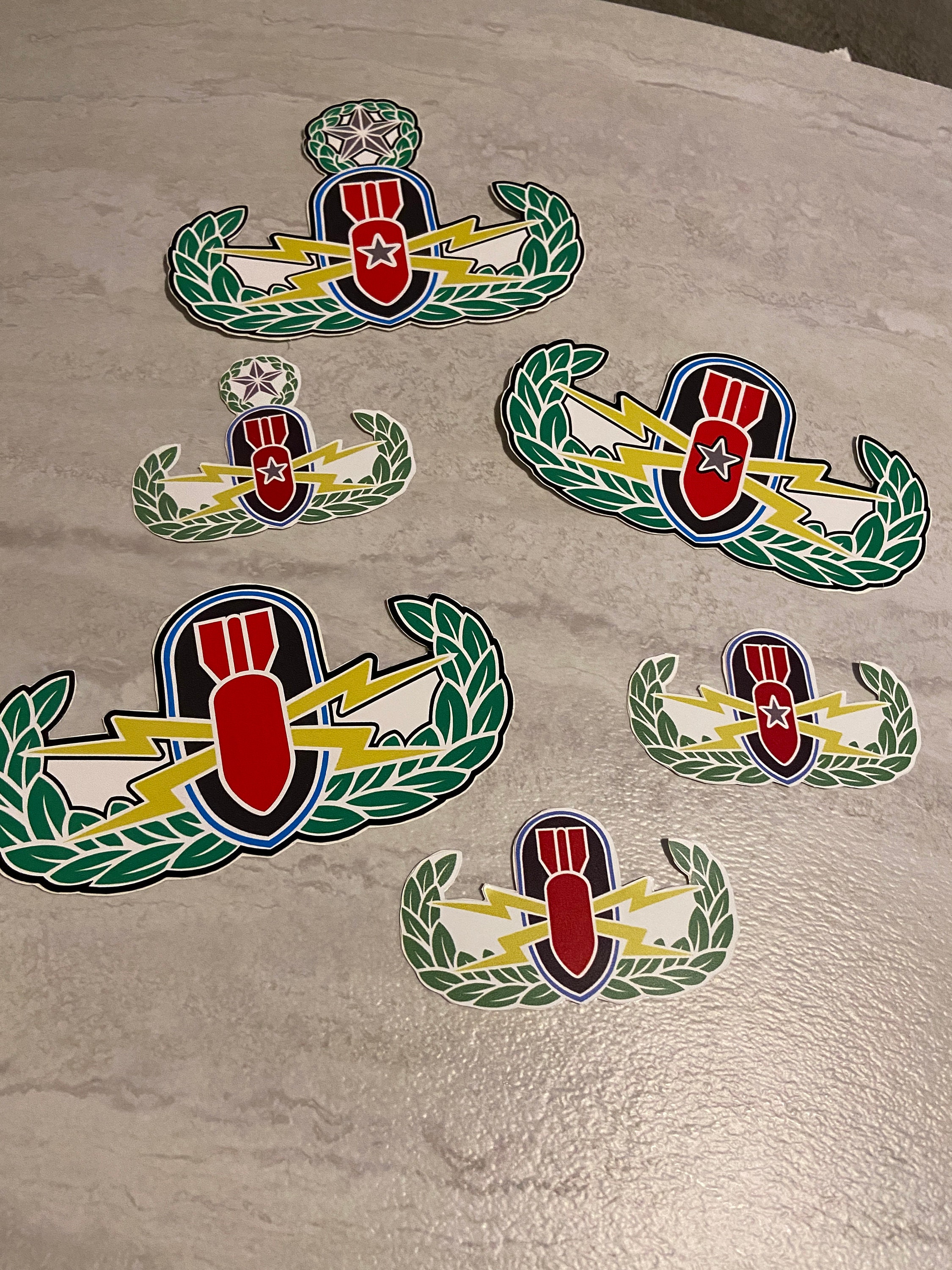 Traditional Color EOD Badge Stickers | Master Badge | Senior Badge ...