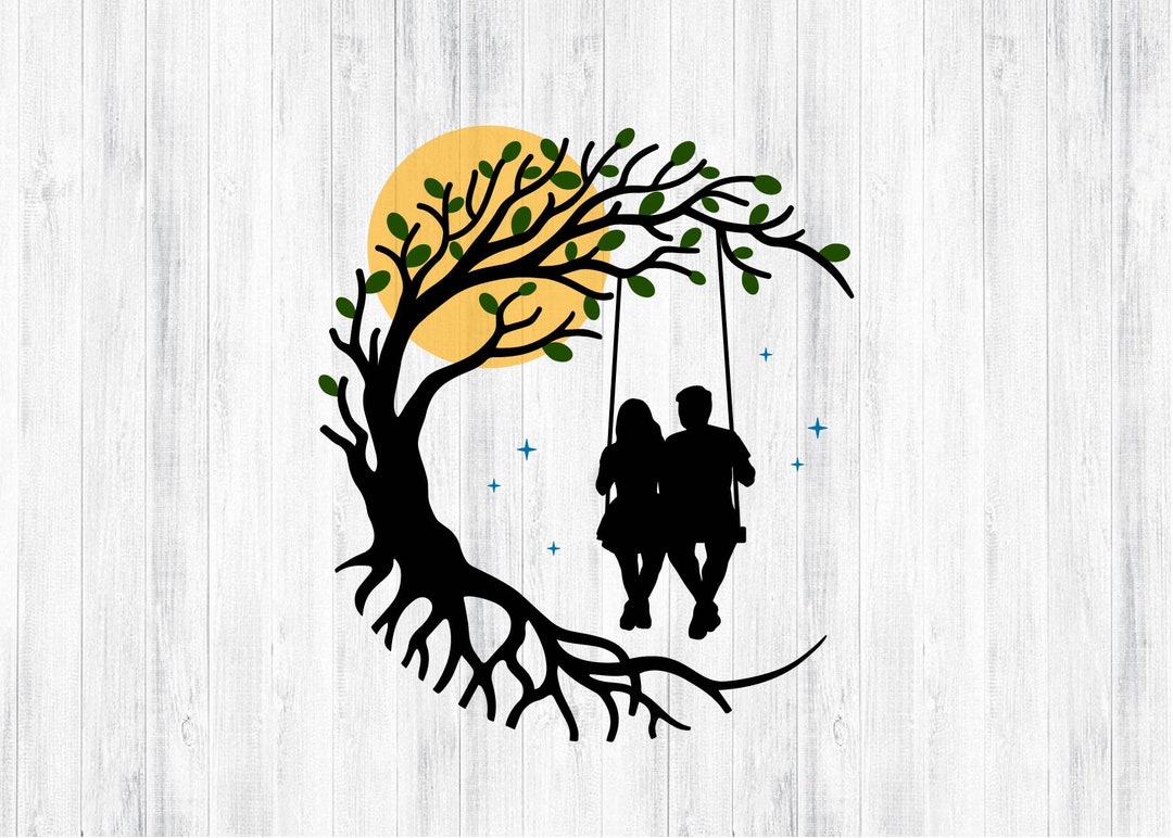 Couple on a Swing Svg Swing Tree Svg Swing File Cut Couple - Etsy
