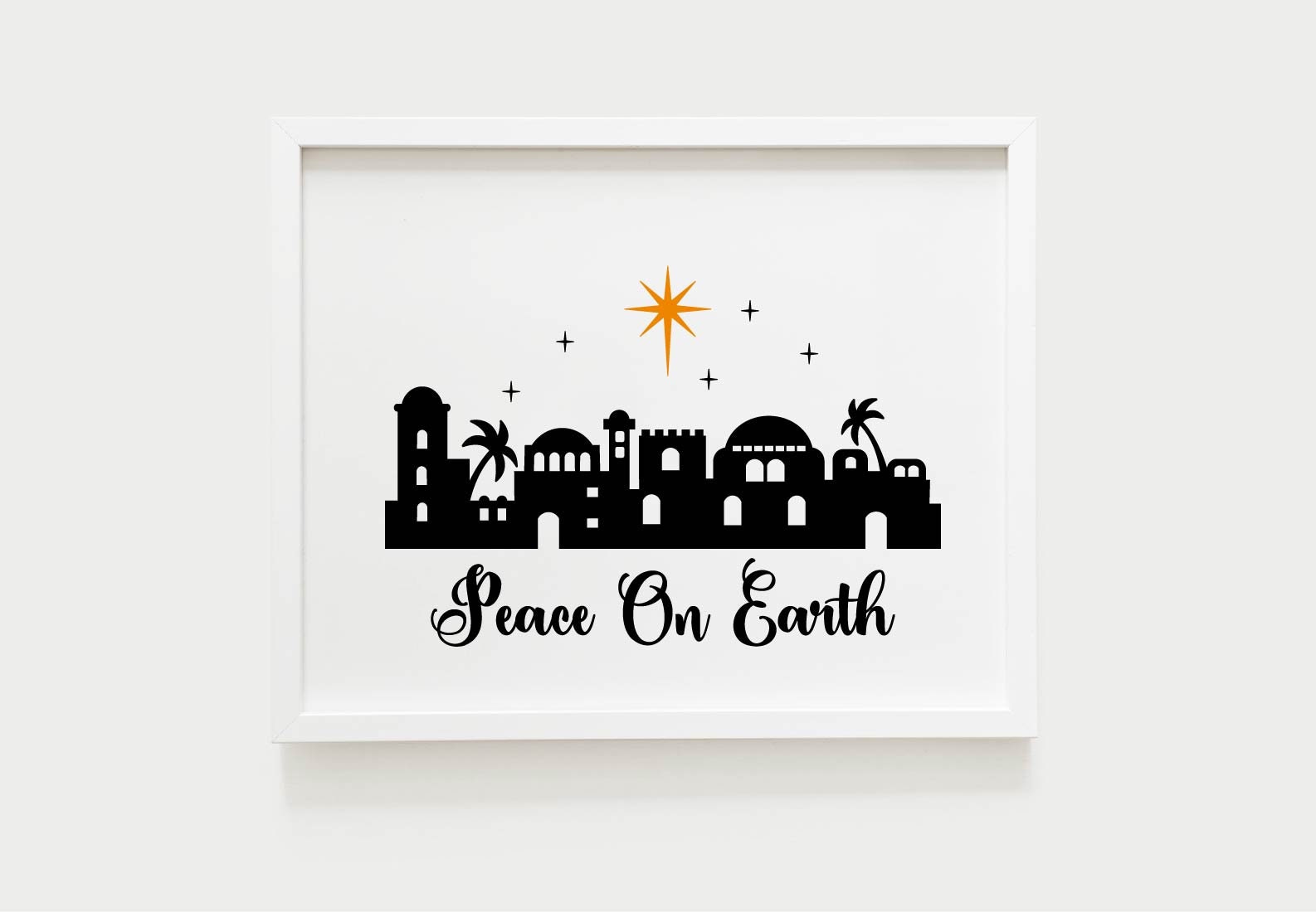 Peace on Earth Bethlehem Night SVG PNG, Christmas Bethlehem Svg, Jesus ...