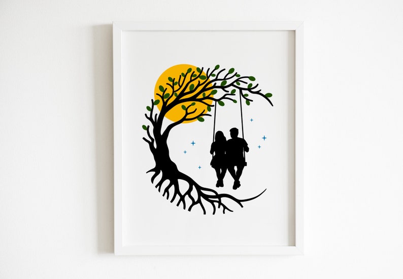 Couple on a Swing Svg Swing Tree Svg Swing File Cut Couple - Etsy