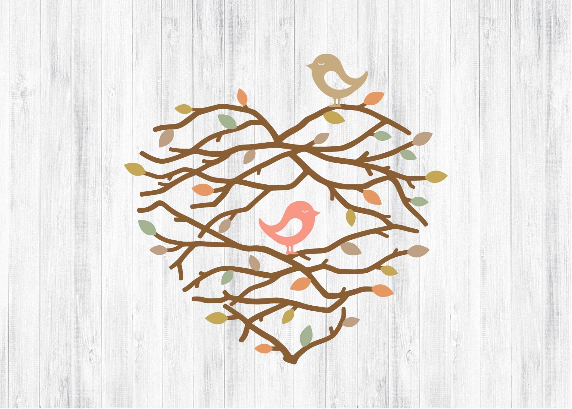 Heart Shaped Nest SVG PNG, Birds Nest Svg, Easter Nest Svg, Birds ...