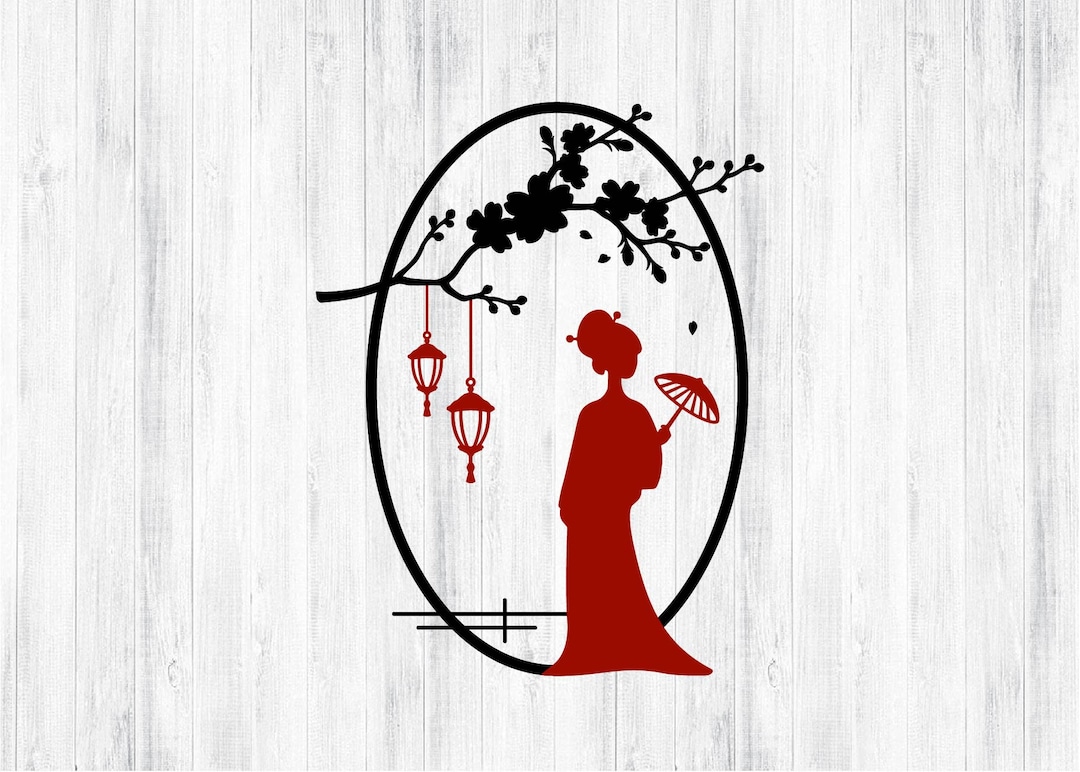 Japanese Geisha SVG PNG Geisha Silhouette Svg Geisha File - Etsy
