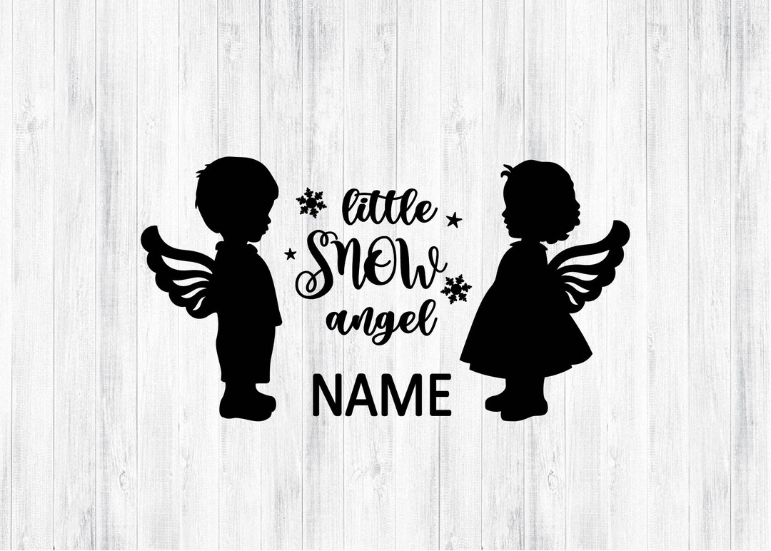 Christmas Snow Angel Name SVG PNG, Little Snow Angel Svg, Snow Angel ...