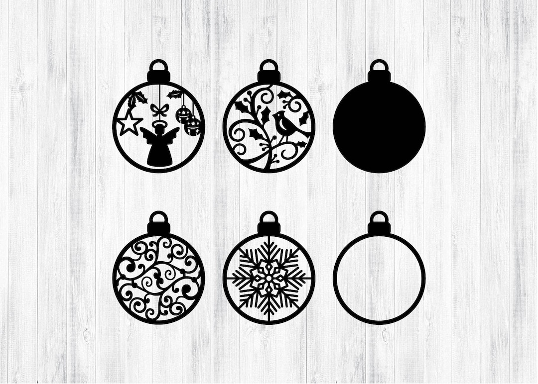 6 Bauble Bundle SVG PNG, Christmas Bauble Svg, Christmas File Cut ...