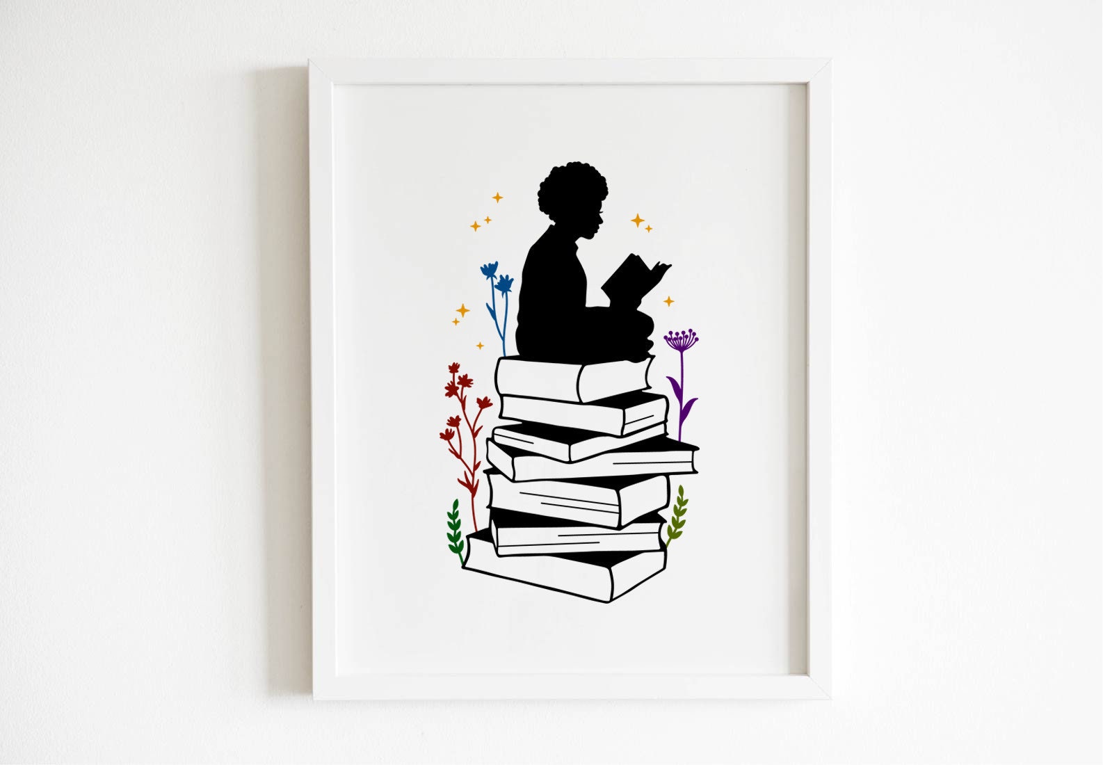 Beautiful Black Woman Reading SVG PNG, Book Lover Svg, Girl Reading Svg ...