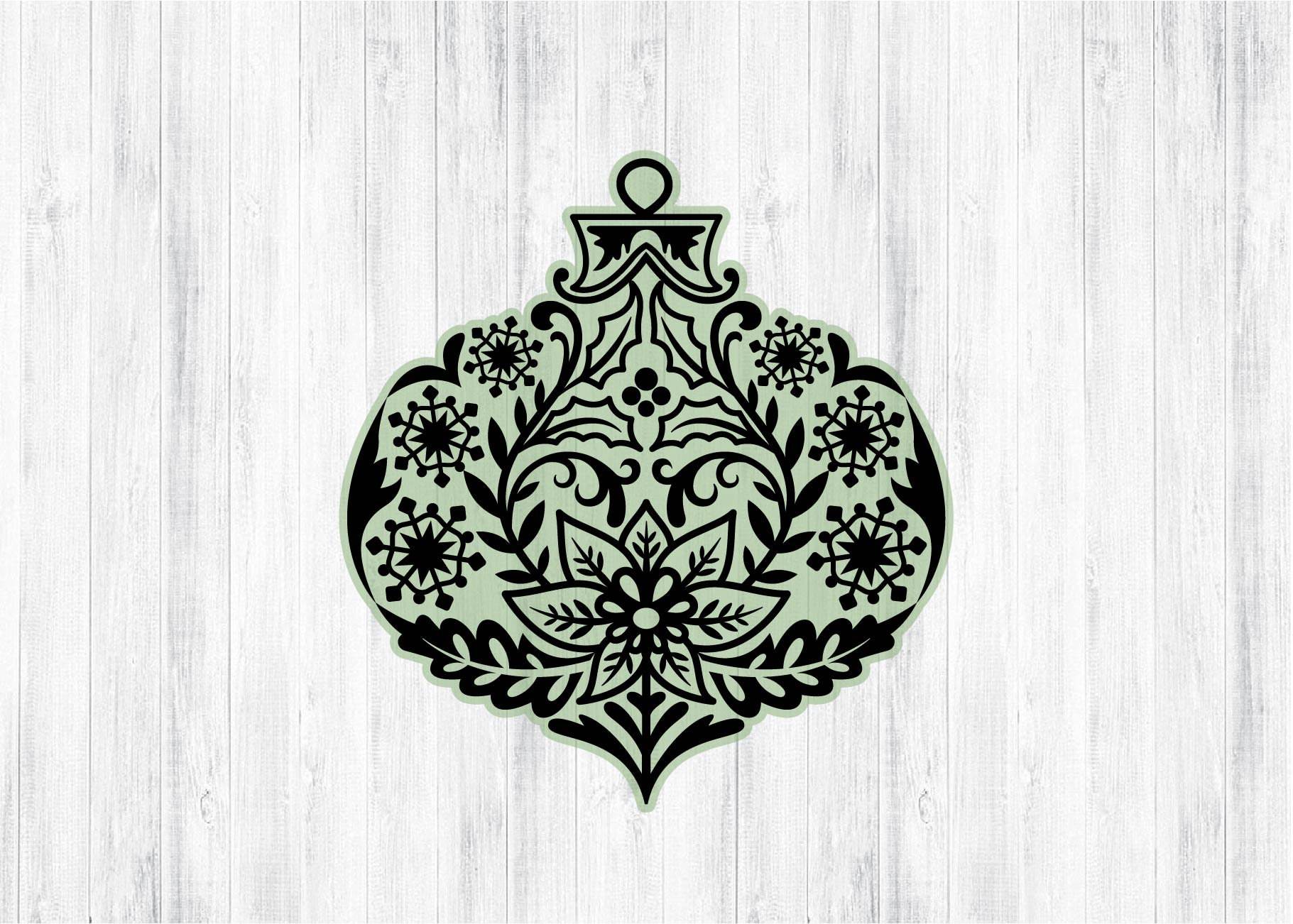 Beautiful Christmas Bauble SVG PNG, Christmas Bauble Silhouette ...