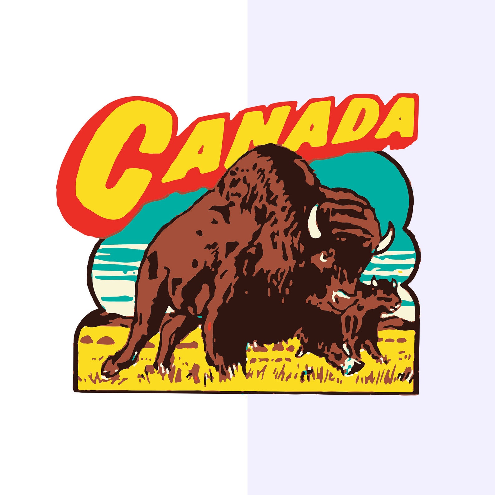 Retro Canada Buffalo T-shirt Graphic: Vintage Travel Poster (PNG ...
