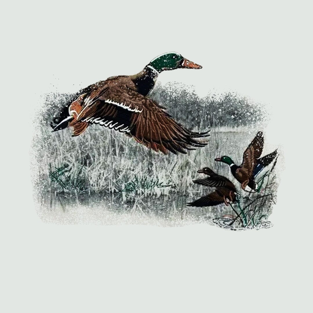 Retro Duck Graphic: Flying Ducks Vintage T-shirt Design (PNG Digital ...