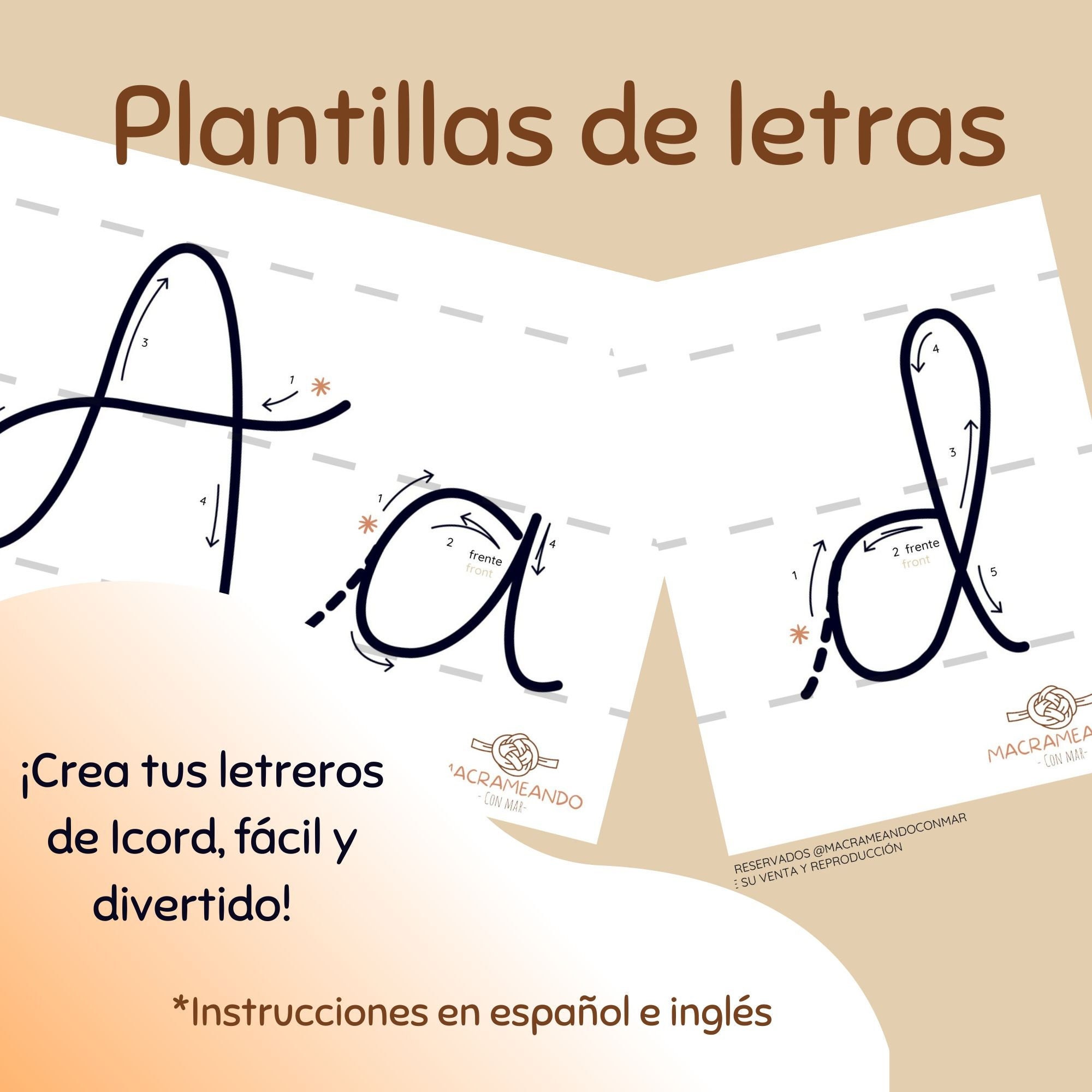 Plantillas De Letras Para Icord/letter Templates/tricotin/cordonfrances ...
