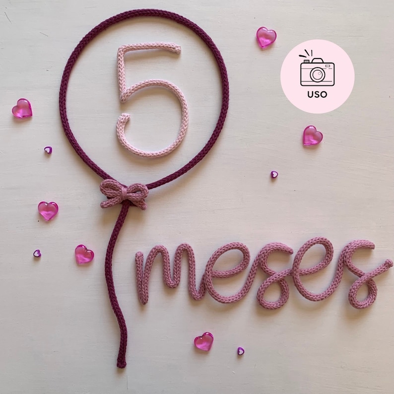 Plantillas De Números Para Tricotin/descarga Digital/ Kit Meses/ Icord ...